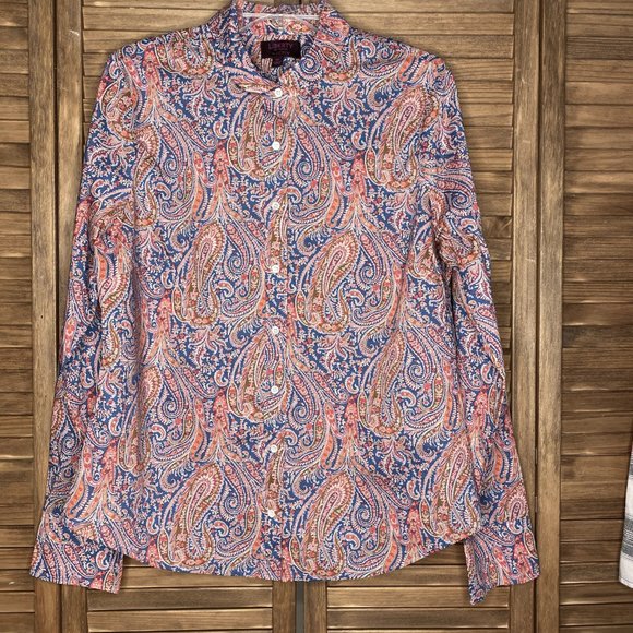 J. Crew Factory | Tops | Jcrew Liberty Art Fabric Womens Paisley Button Down Shirt 4 | Poshmark